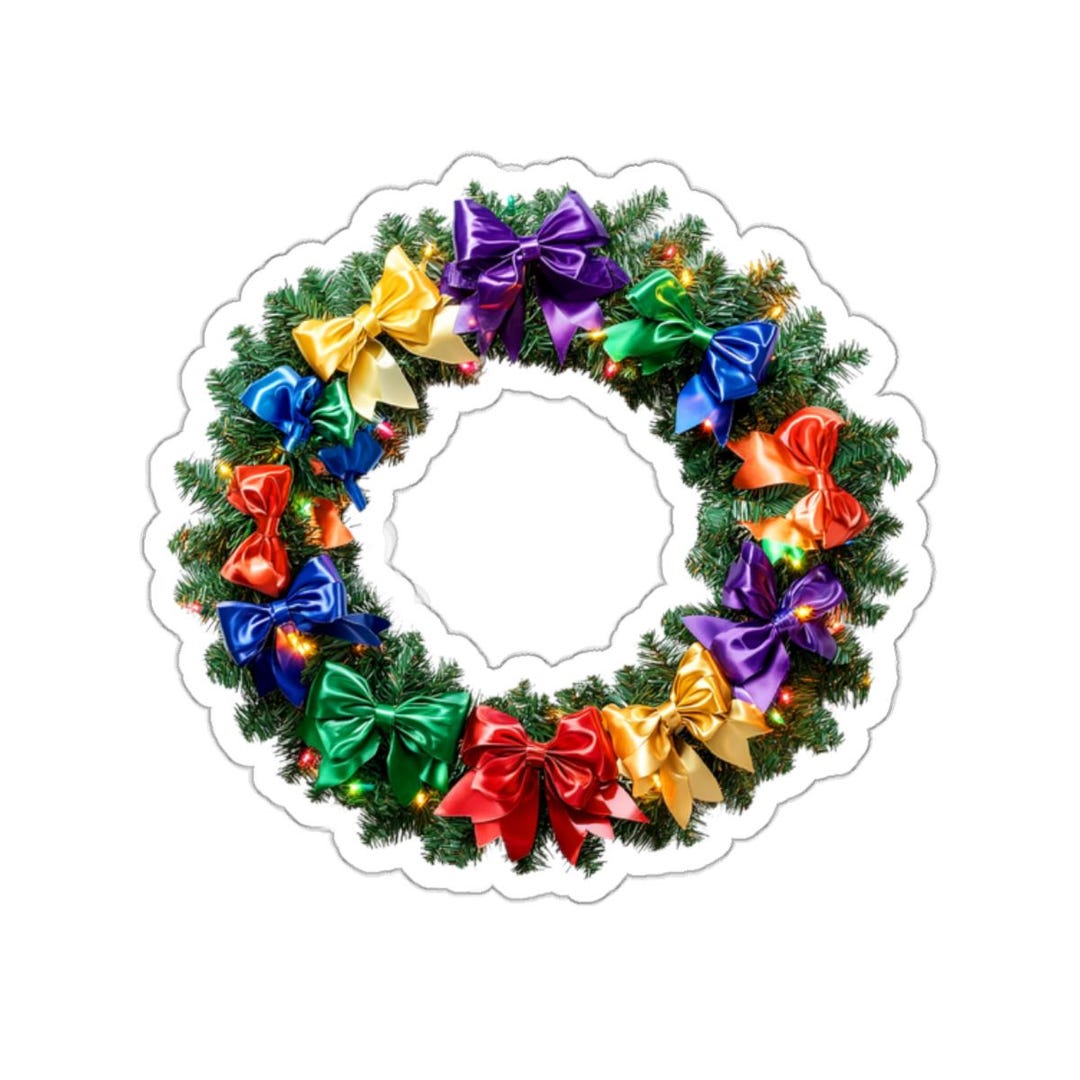 Pride Christmas Wreath, Wreath, Holiday Decor, Christmas Humor Merry ...