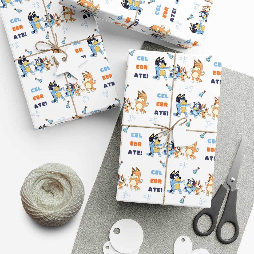 Bluey Wrapping Paper, Bingo Wrapping Paper, Celebration Wrapping Paper ...