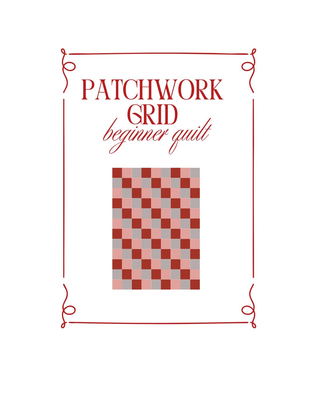Patchwork Grid Quilt Pattern: Beginner-friendly (crib, Throw, Queen ...