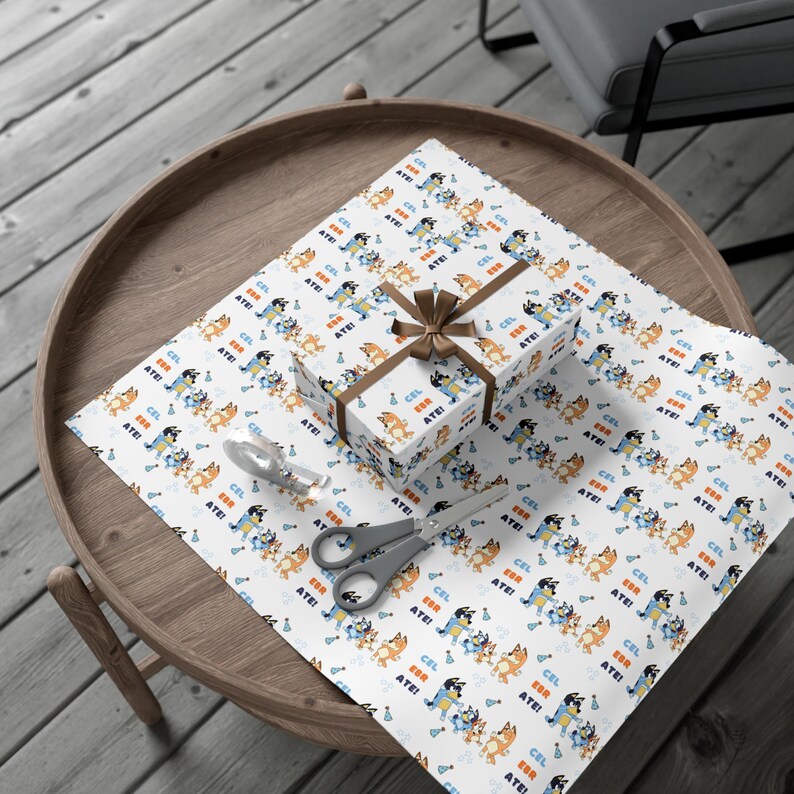 Bluey Wrapping Paper, Bingo Wrapping Paper, Celebration Wrapping Paper ...