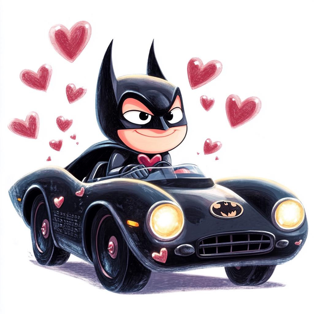 Superhero Valentine's Day Clipart, Cute Kids' Hero Cars, Super Heroe ...