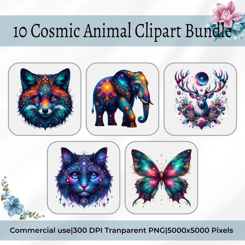 Cosmic Animal Clipart, Space Animals, Digital Art, Fantasy Creatures ...