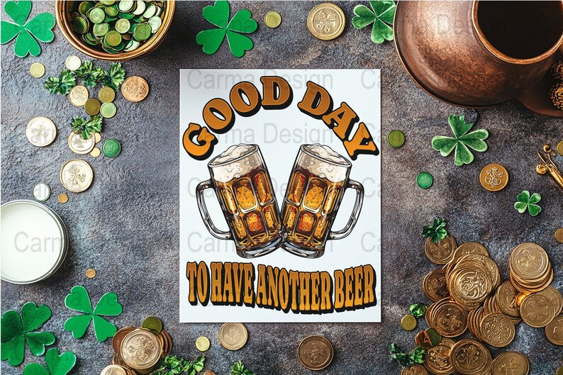 Good Day to Have Another Beer Digital Print, Beer Mug Art, Funny Bar ...