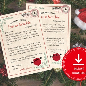 Vintage Reply Letter From Santa Letter - Etsy