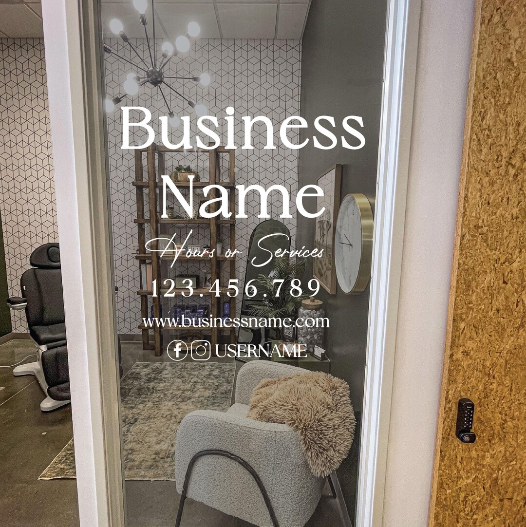 Customizable Window Decal / Your Company Name or Logo Storefront Vinyl ...