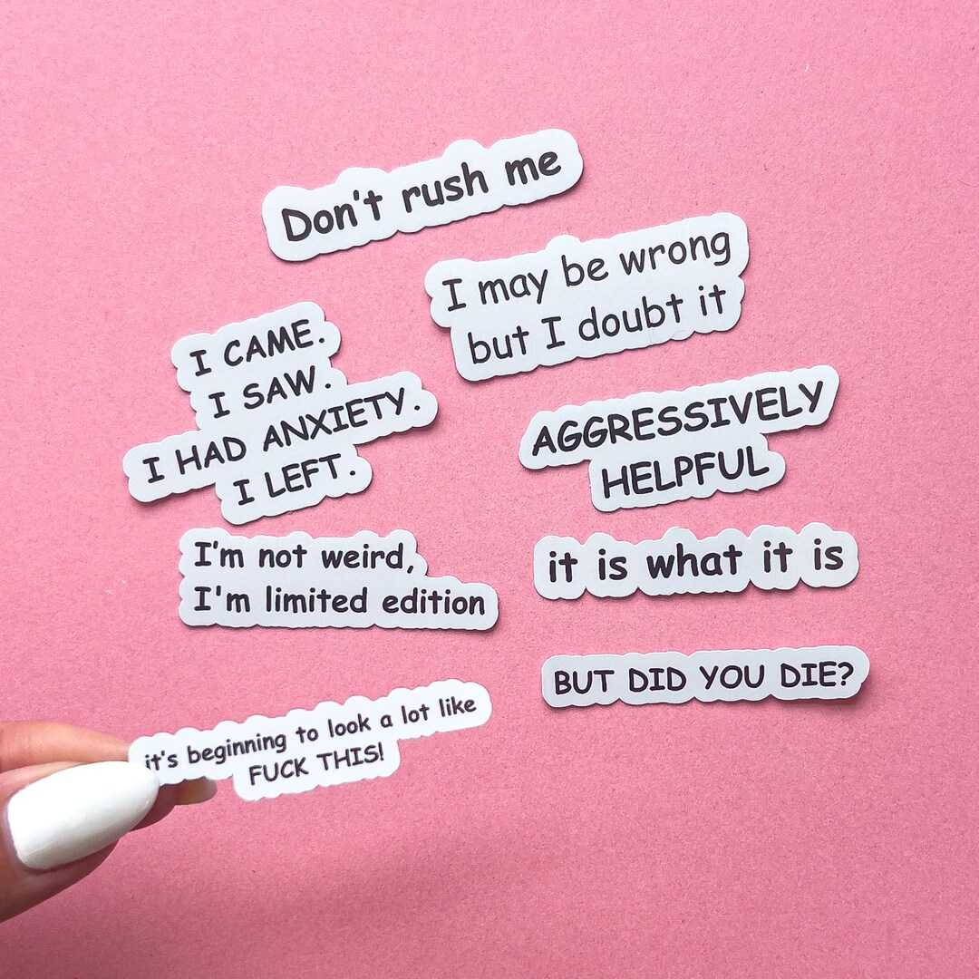 Funny Sarcastic Sayings Sticker Decal for Planners, Laptops, Tumblers ...