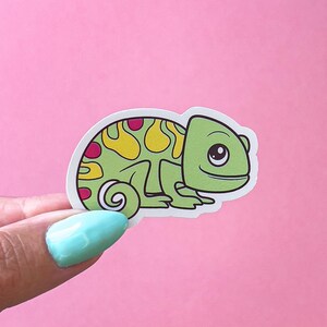 Cute Chameleon Lizard Sticker Decal for Planners, Laptops, Tumblers ...
