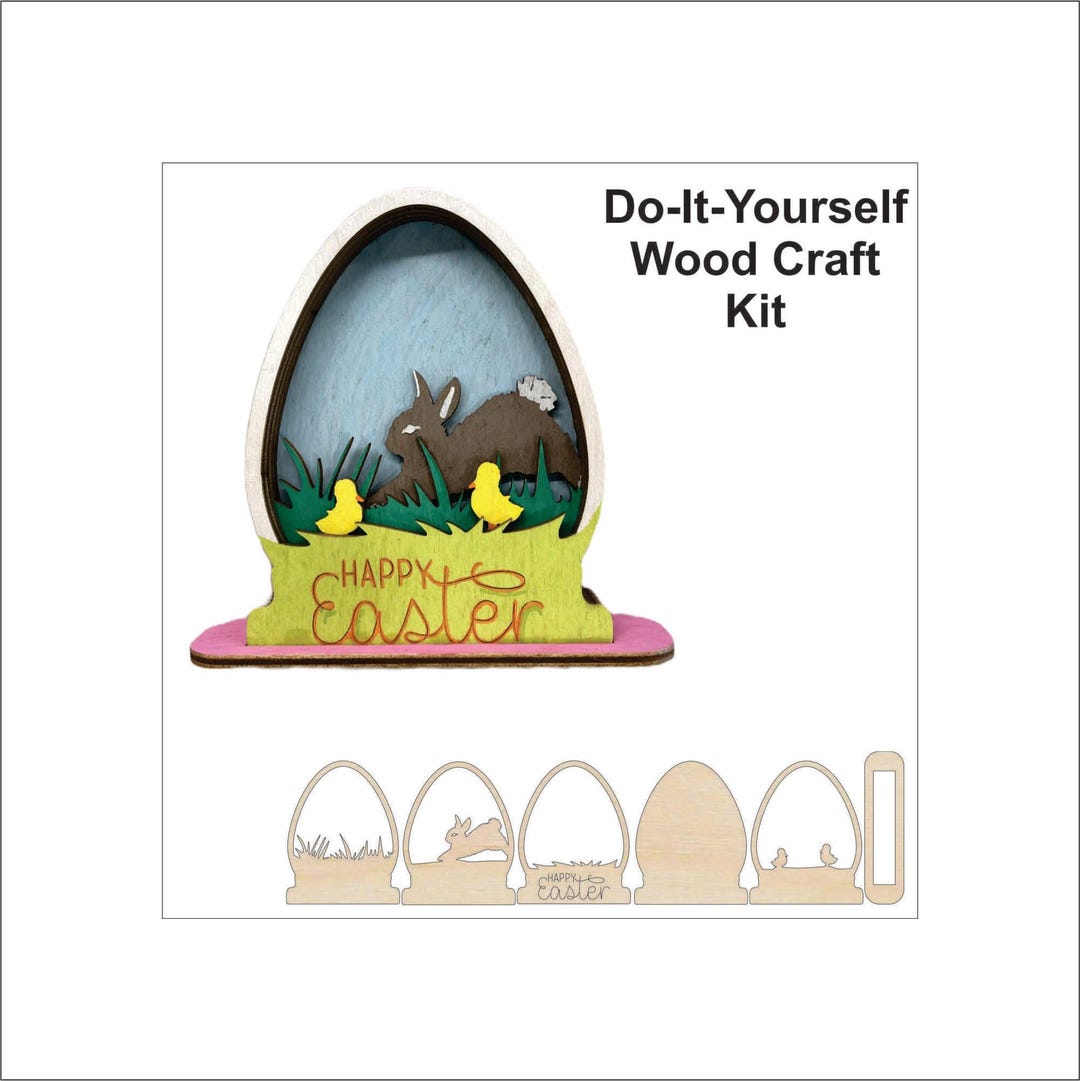 Easter Bunny 3D Stand Table Decoration Unfinished Wood DIY Kit STND1 - Etsy