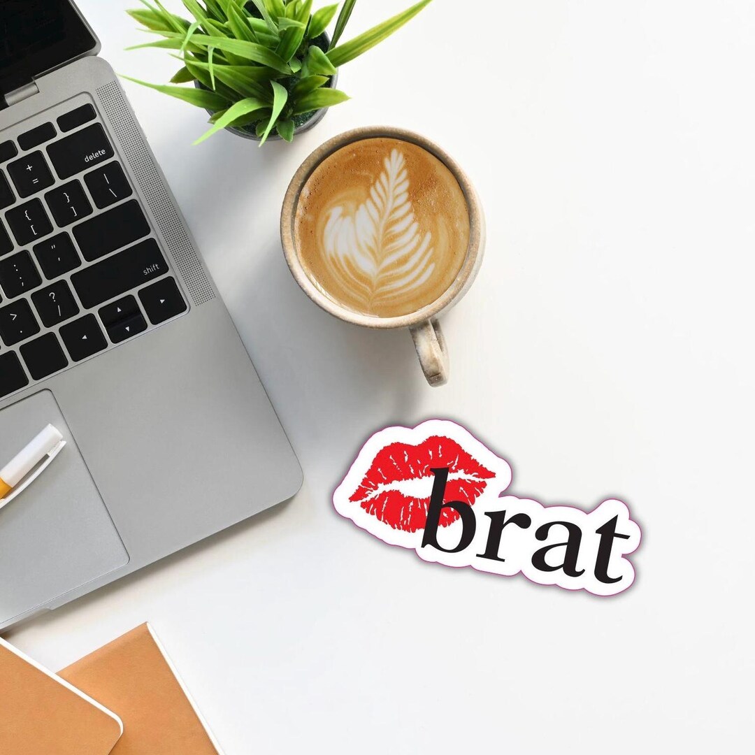 Brat Lips Glossy Vinyl Sticker: Waterproof Decal 2SAY - Etsy