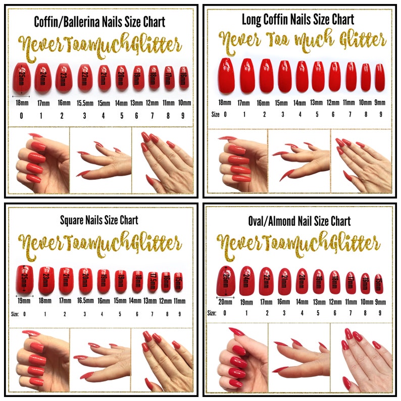 Press on Nail Sizing Kit: Sample Fitting Set for Custom Nails - Etsy