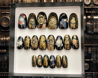 Vintage Steampunk - 10pc | Love Letter | Floral | Gears | Press on ...