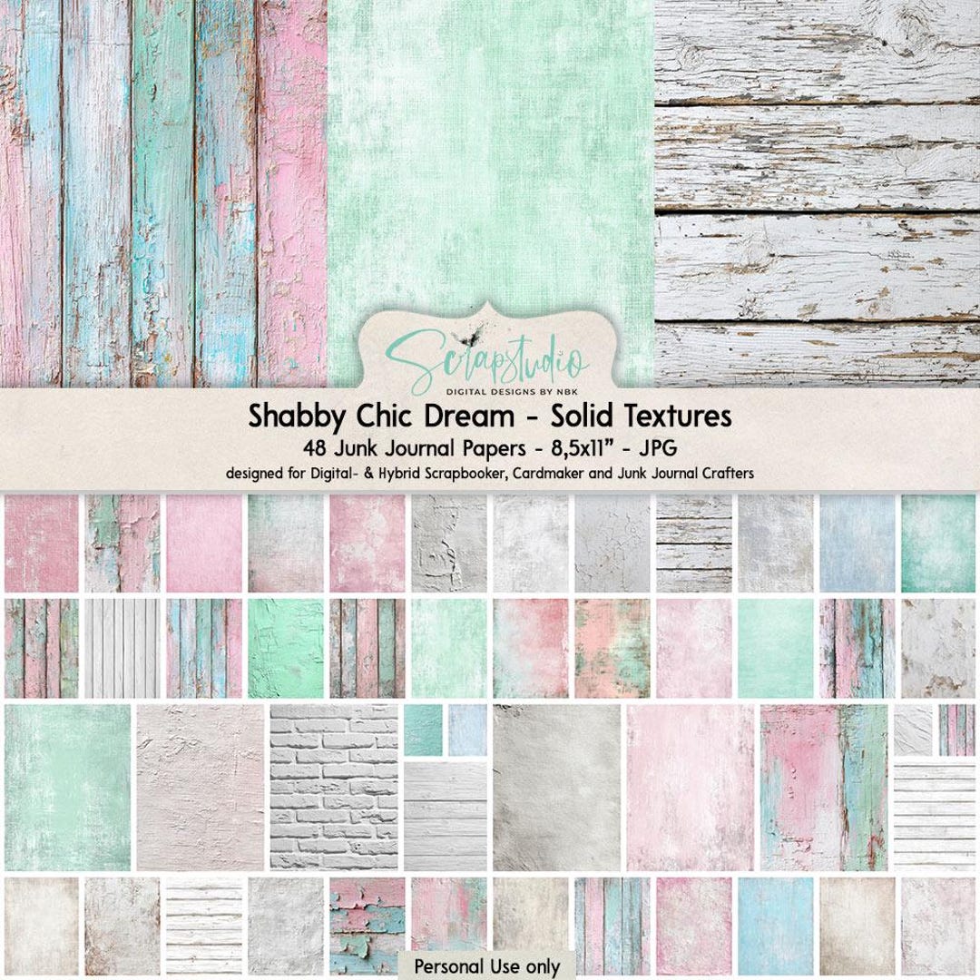 Shabby Chic Texture Papers, Printable Distressed Backgrounds, Junk ...