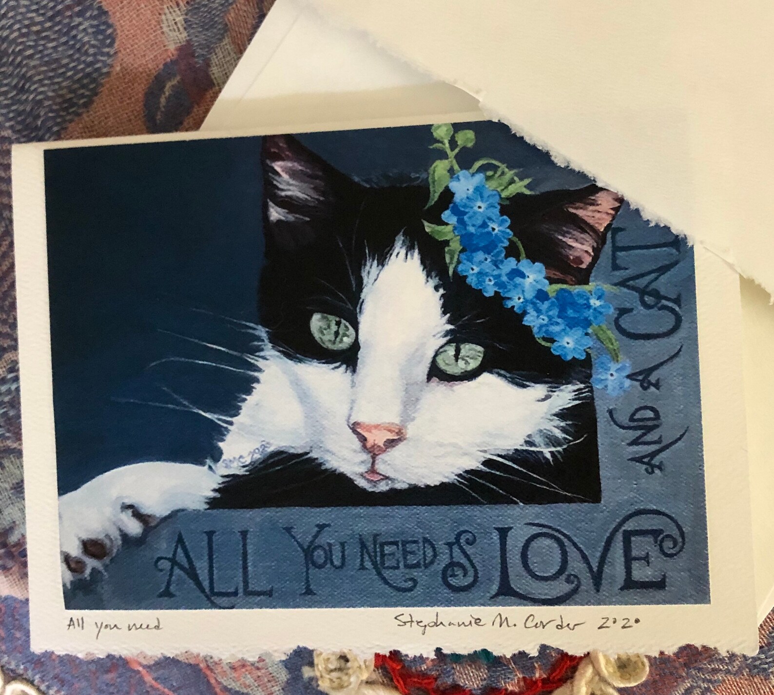 HAND SIGNED Art Card / Tuxedo Cat Art| Cat Quotes| 5 X 7 OR 8.5 X 11 ...