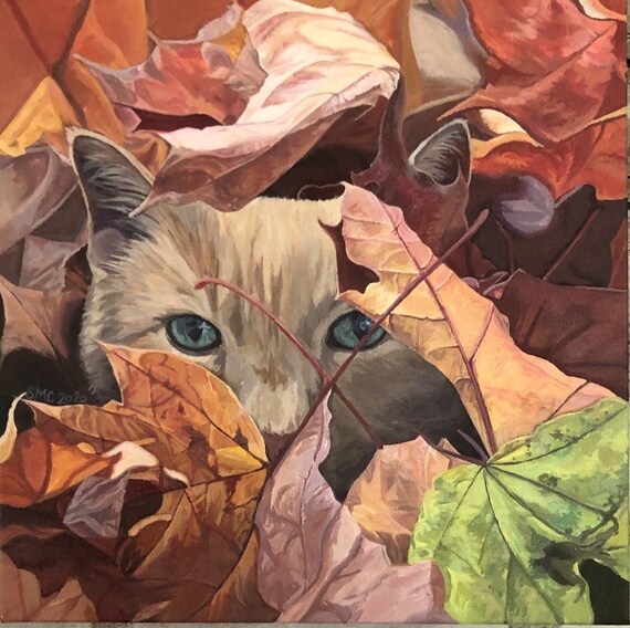 Autumn Collage Cats Cat And Autumn Leaves! Autumn Posters And Art