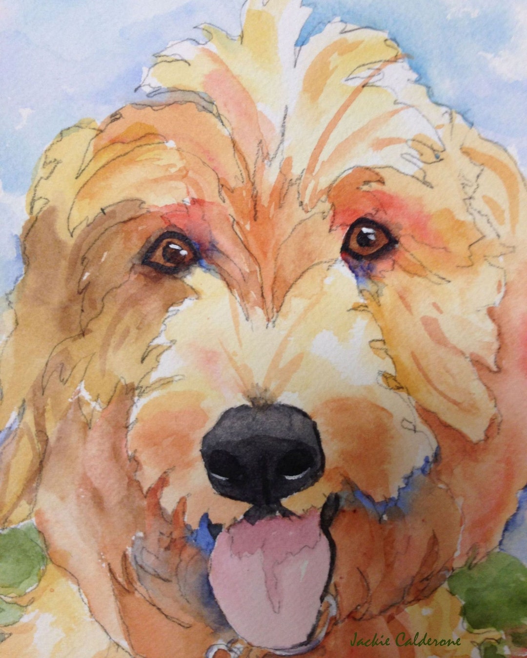 Watercolor Paintings, Art Print, Giclee Print, Golden Doodle ...