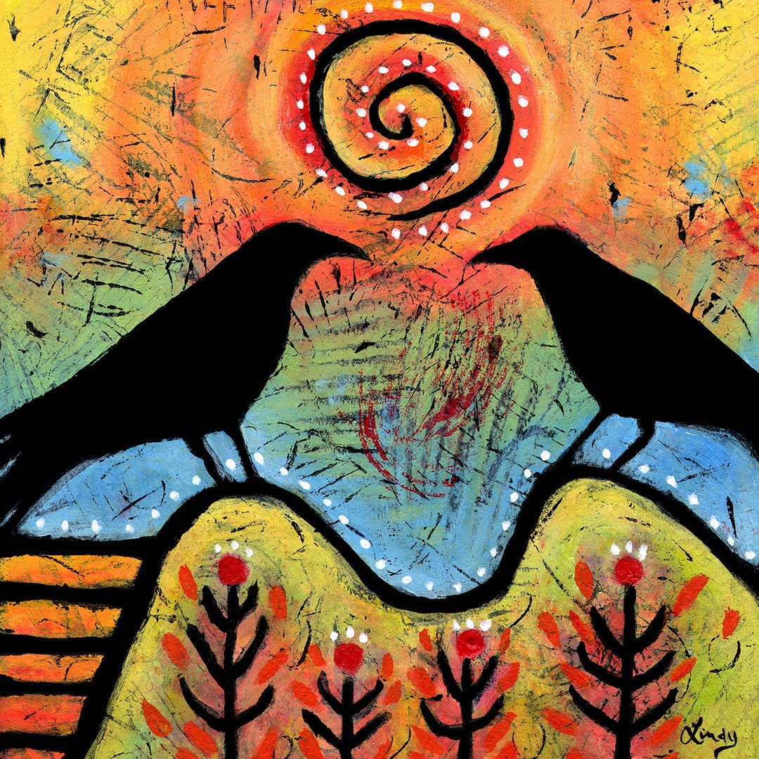 Whimsical Raven Art Print | Funny Bird Wall Art | Crow Art Anniversary ...