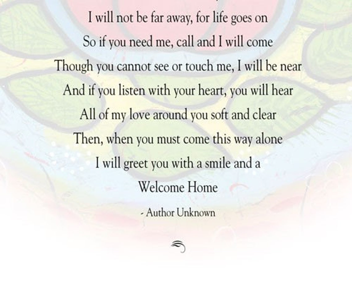 Funeral Memorial Poem to Those I Love and Those Who Love Me - Etsy Canada