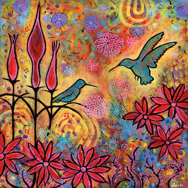 Hummingbird Art - Etsy
