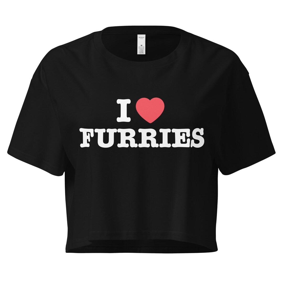 Black I Love Furries Crop Top, Fursona Furry Shirt - Etsy