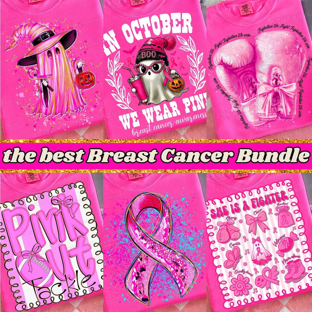 Breast Cancer Awareness Halloween Bundle: Pink Ghost, Ribbon Fighter ...