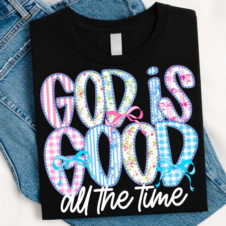 Preppy Boho Christian PNG: God is Good, Bible Verse Design (digital ...