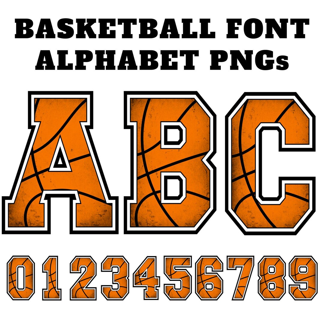 Basketball Font PNG Bundle: Varsity Letters, Team Alphabet (digital ...