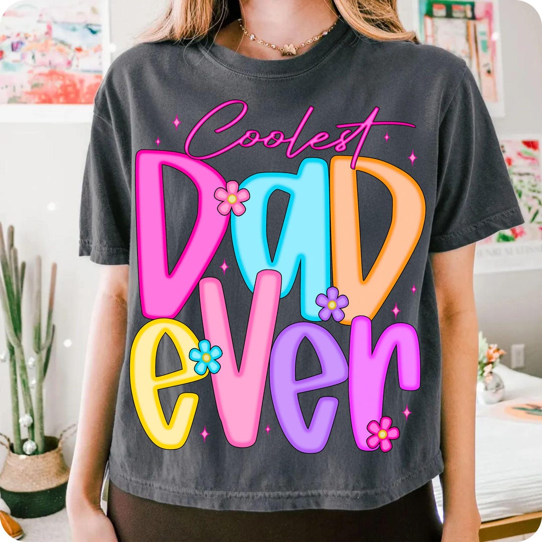Coolest Dad Ever Retro PNG, Preppy Distressed Father's Day Shirt Design ...