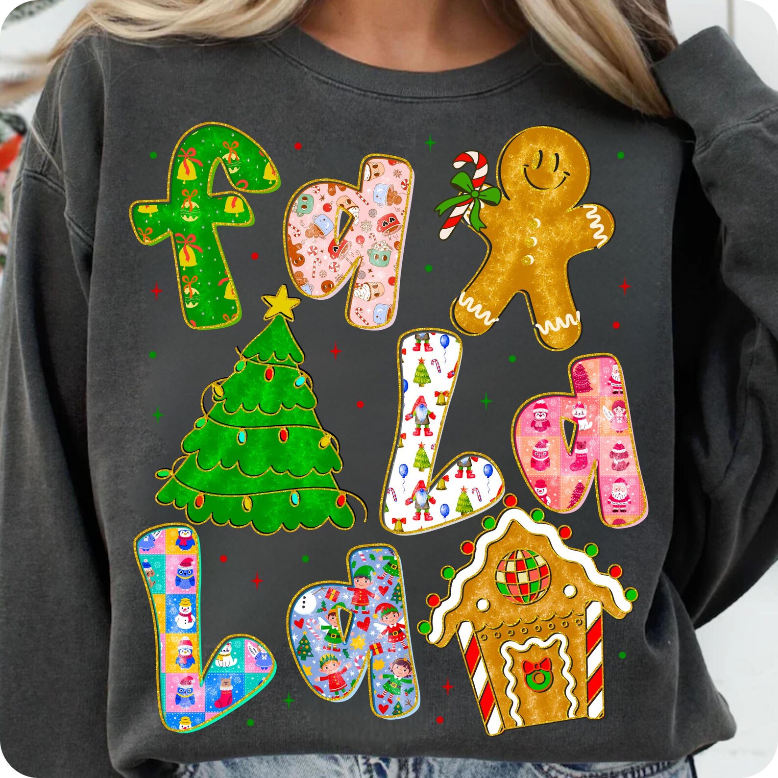 Falala Christmas PNG – Colorful Gingerbread, Tree & Candy Holiday ...