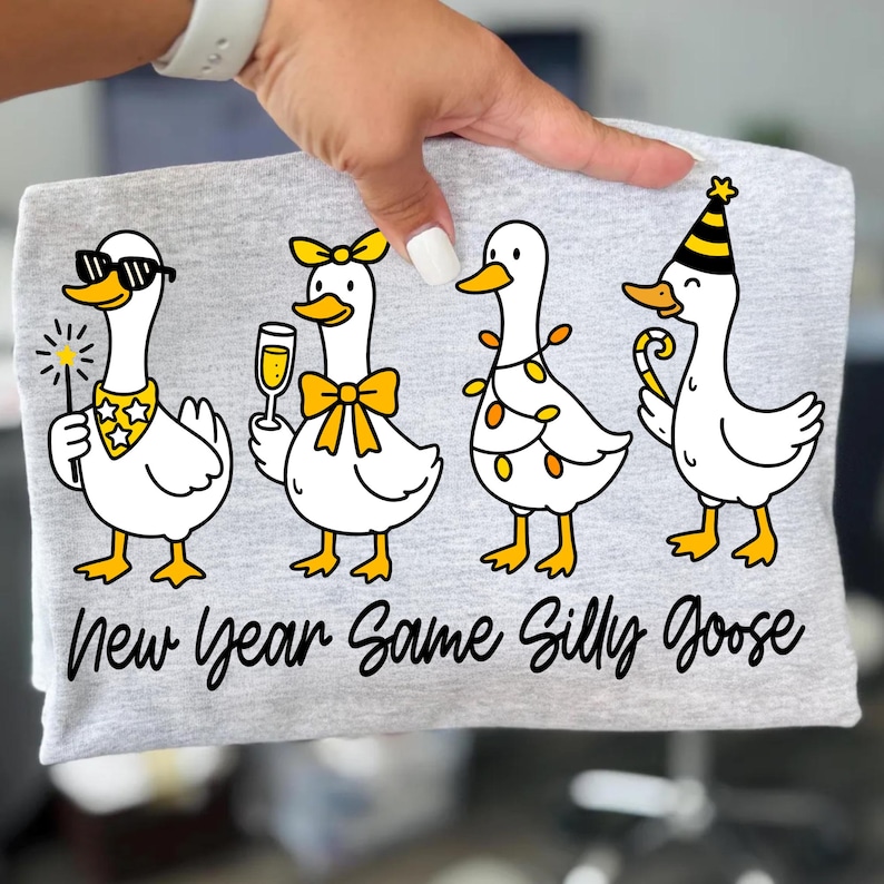 Funny New Year Silly Goose PNG, Trendy Coquette Holiday Sublimation ...