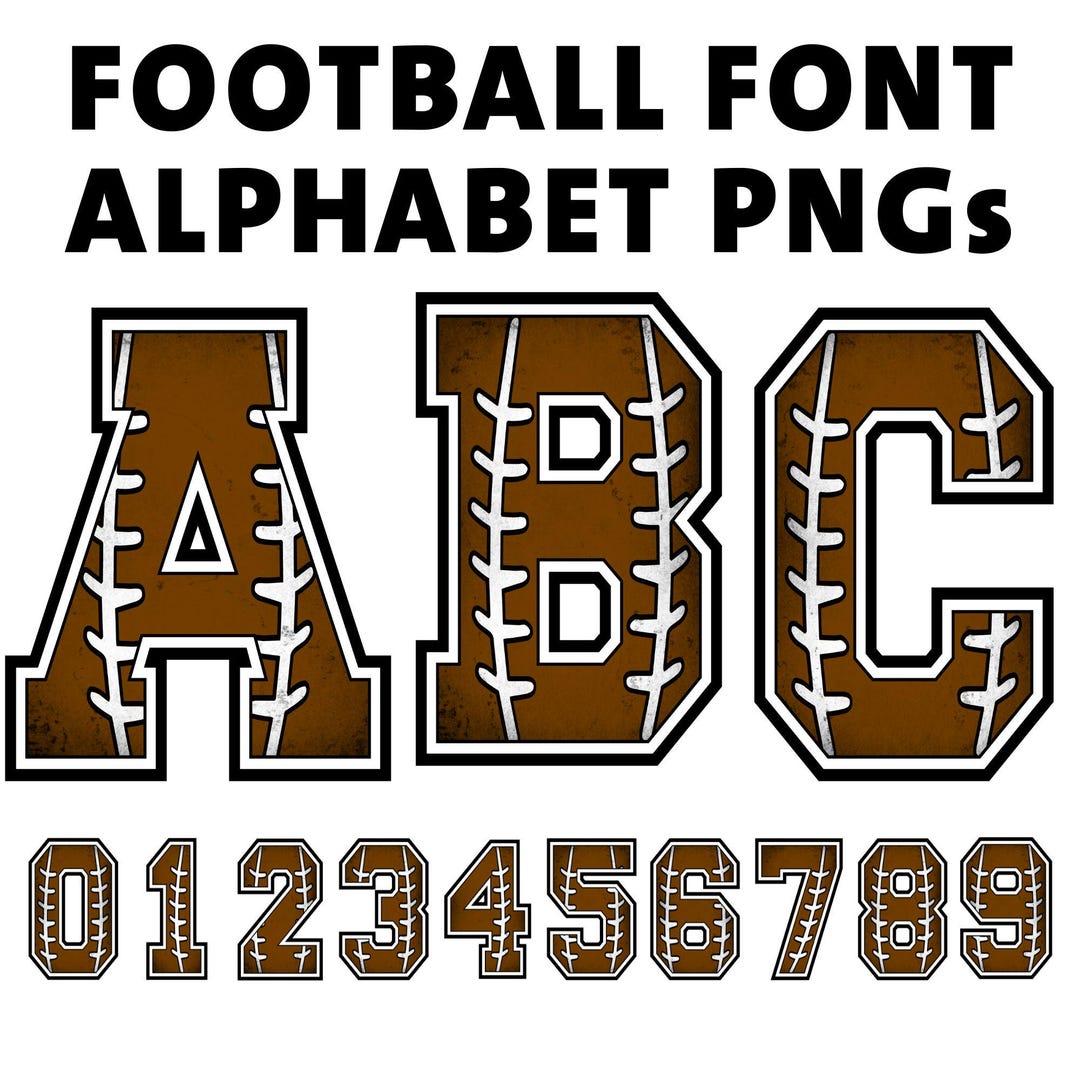 Football Font PNG Bundle: Varsity Letters, Team Alphabet (digital ...