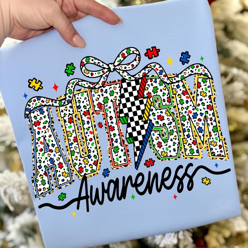 Autism Awareness Alphabet PNG Font Bundle Leopard Checkered Coquette ...