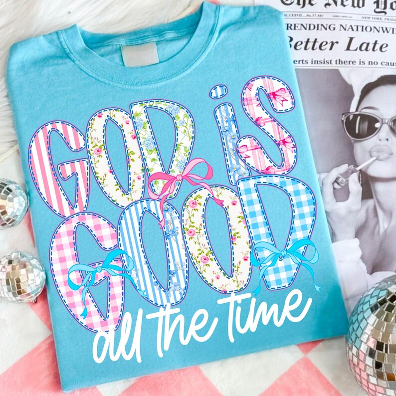 Preppy Boho Christian PNG: God is Good, Bible Verse Design (digital ...