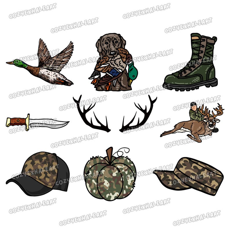 Camo Alphabet PNG Bundle, Hunting Letters A-Z & Numbers 0-9, Deer Duck ...