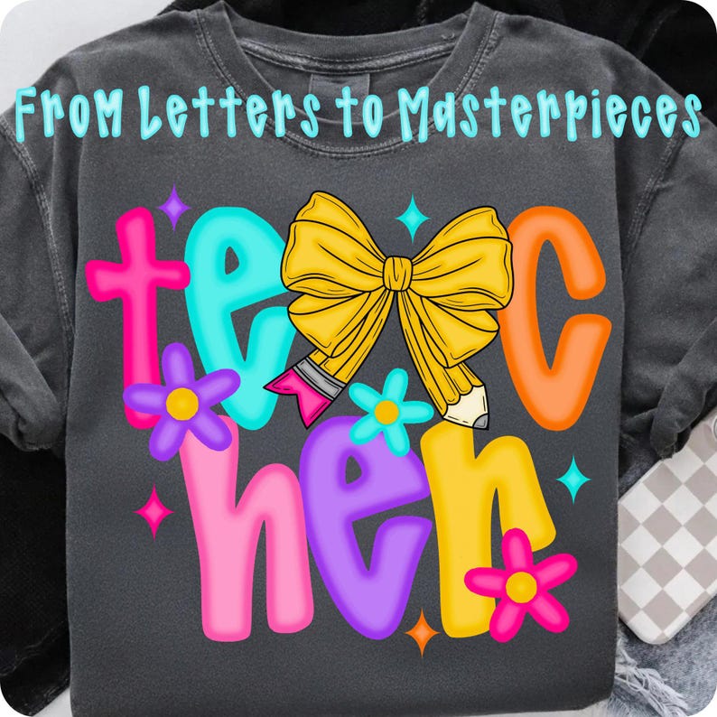 Vibrant Preppy Doodle Alphabet: Colorful PNG Letters & Numbers for ...
