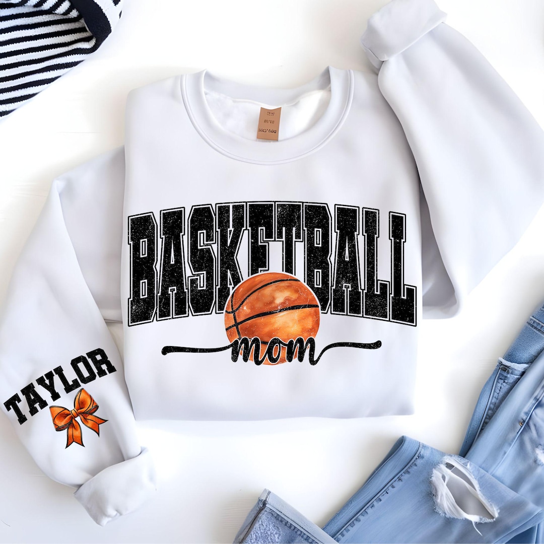 Personalized Basketball Mom PNG, Custom Name on Sleeve, Basketball Mama ...