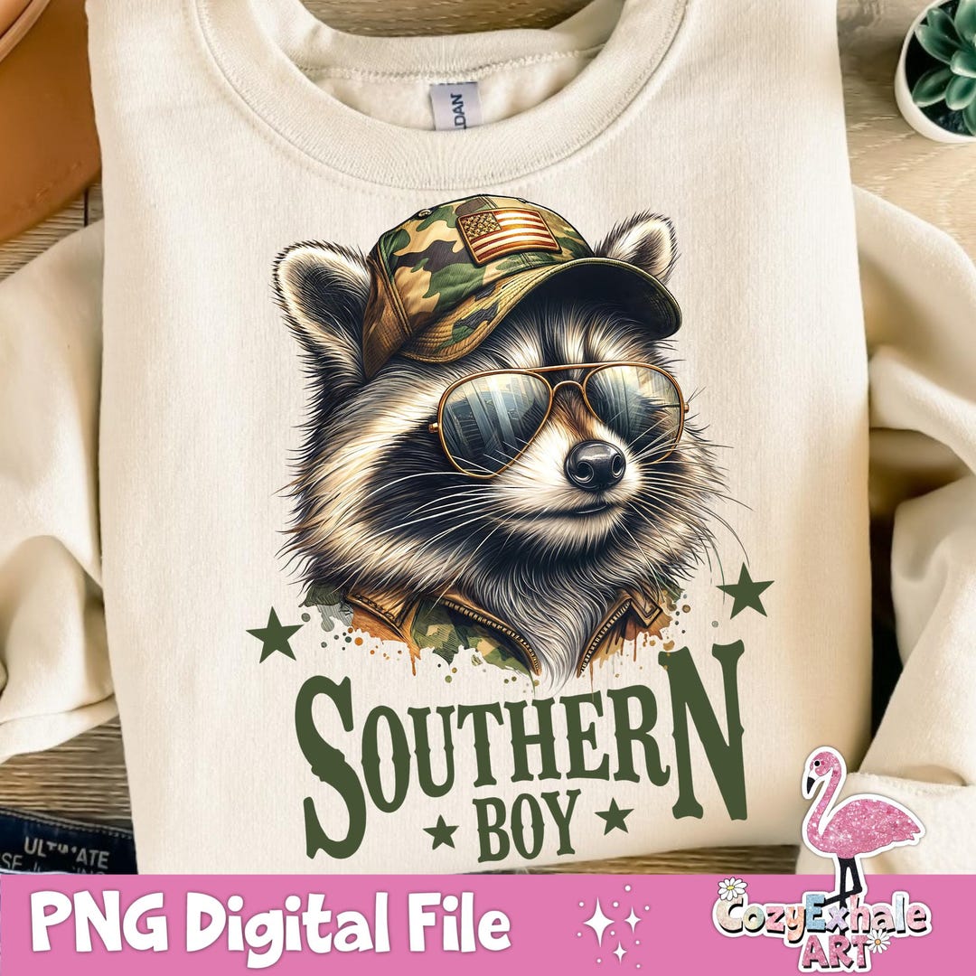 Southern Retro Raccoon Camo PNG Design - Digital Download for Hunting ...