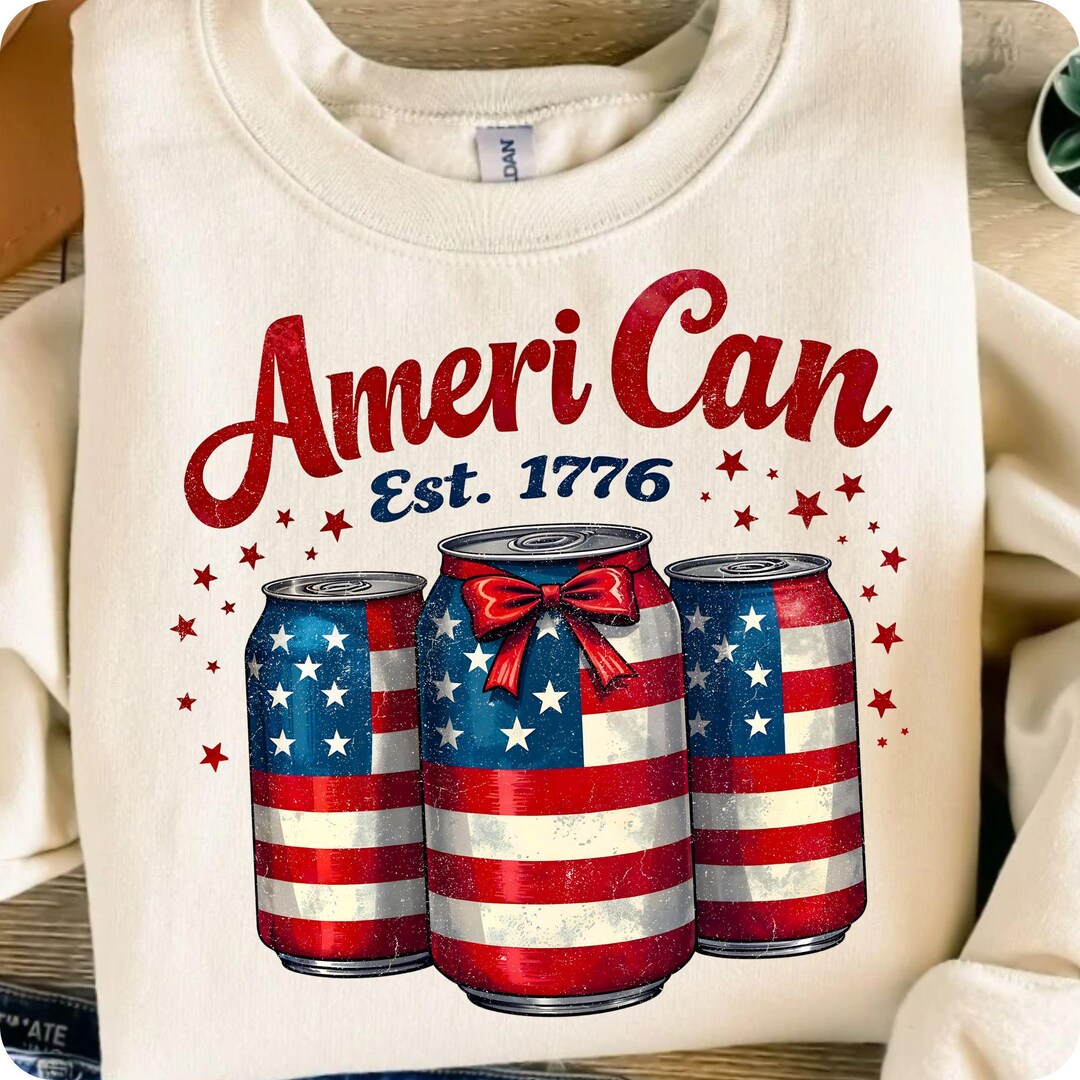 Retro Ameri Can PNG, USA Beer Can 4th of July Sublimation, Patriotic Drinking Design, Memorial ...