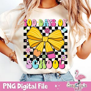 100 Days of School PNG: Groovy Retro Teacher Design (digital Download ...