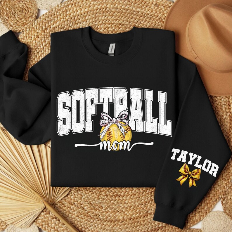 Softball Mom PNG Bundle, Custom Sleeve Name Design, Personalized Game ...