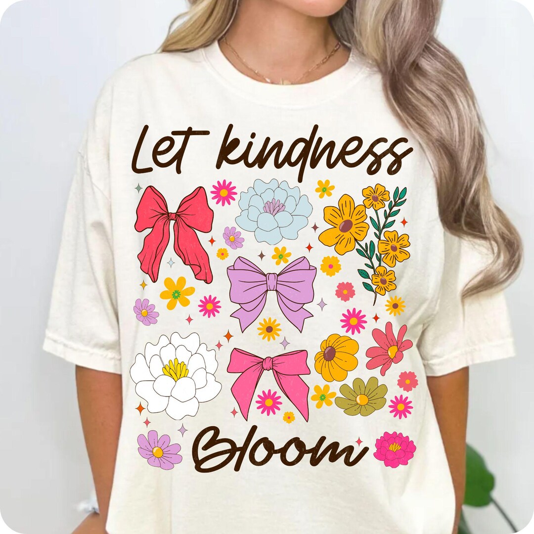 Let Kindness Bloom PNG, Retro Boho Floral Mental Health Design, Be Kind ...