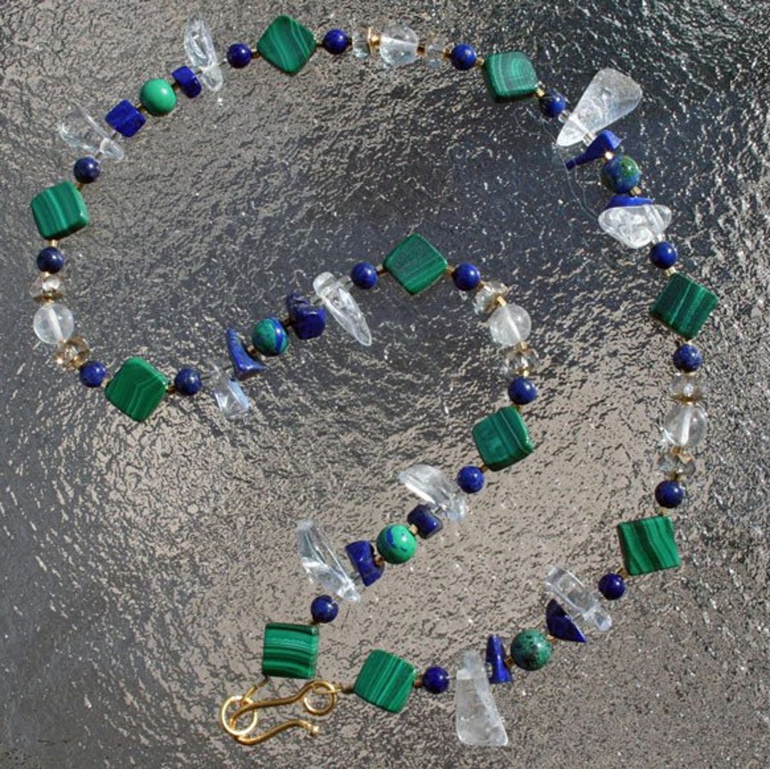 RIVER RAPTURE II Necklace (malachite, Lapis, Quartz, Azurite) - Etsy