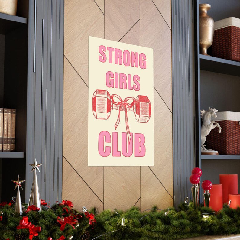 Strong Girls Club Poster Empowerment Wall Art for Gym, Home, or Nursery ...