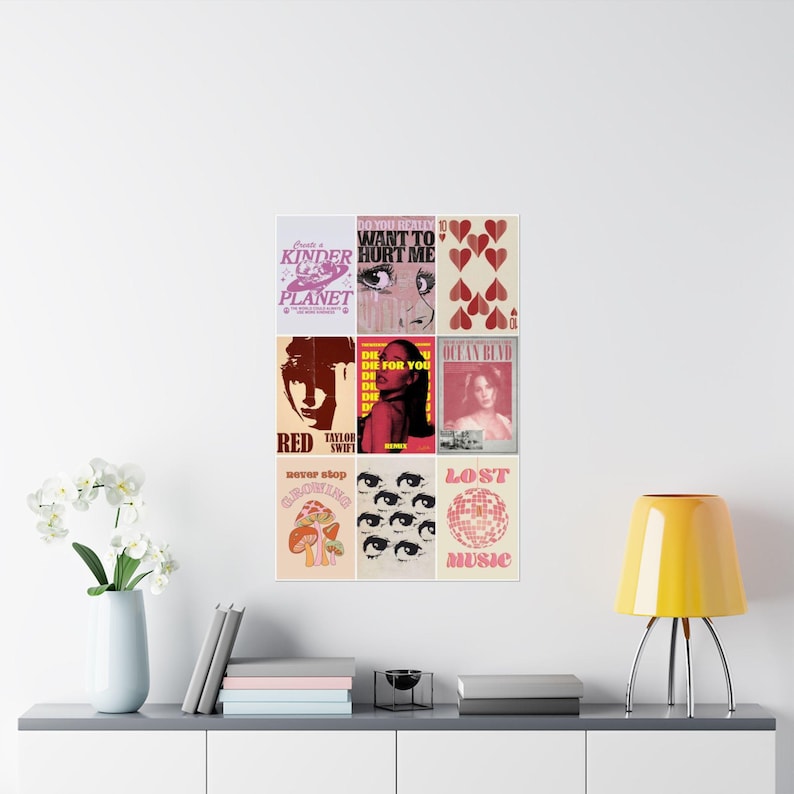 Retro Aesthetic Music Poster Collage Vintage Music Icons and ...
