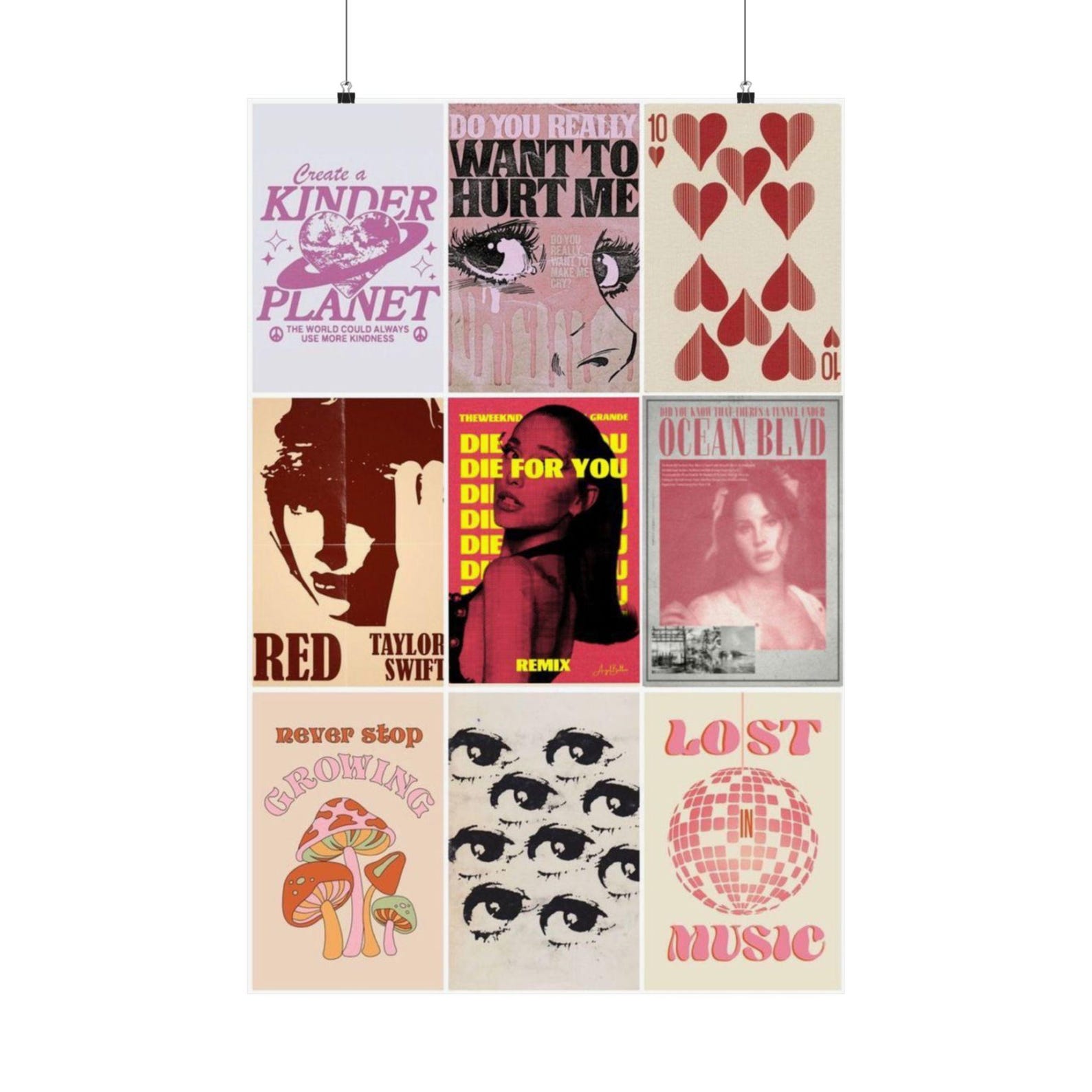 Retro Aesthetic Music Poster Collage Vintage Music Icons and ...