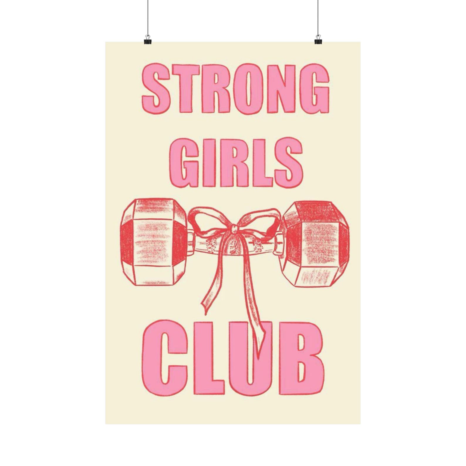 Strong Girls Club Poster Empowerment Wall Art for Gym, Home, or Nursery ...