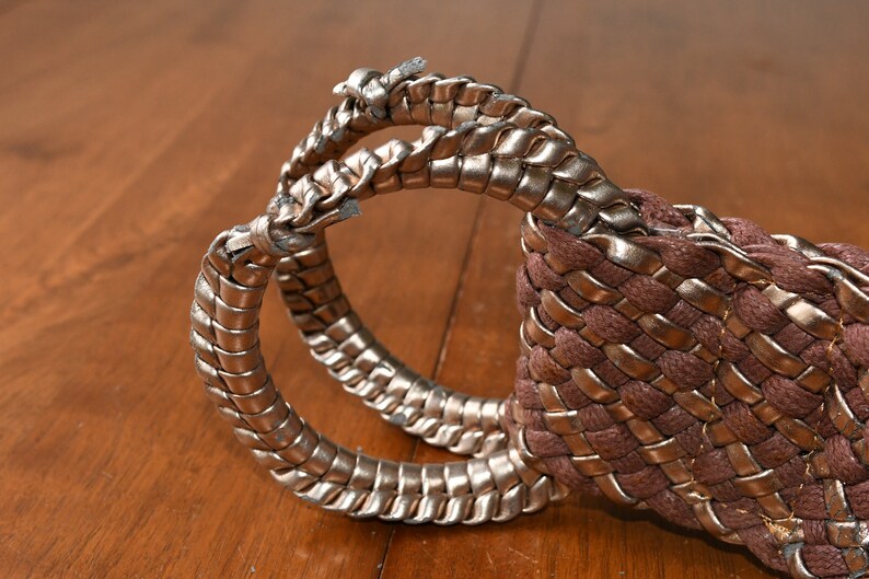 Vintage Woven Cinch Belt ~ Brown and Metallic Gold ~ One Size ~ 1980's ...