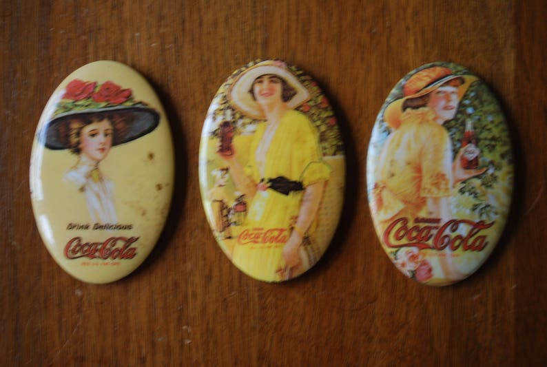 Vintage Coca Cola Hand Mirrors Purse Mirrors 1970's Reproduction Gibson ...