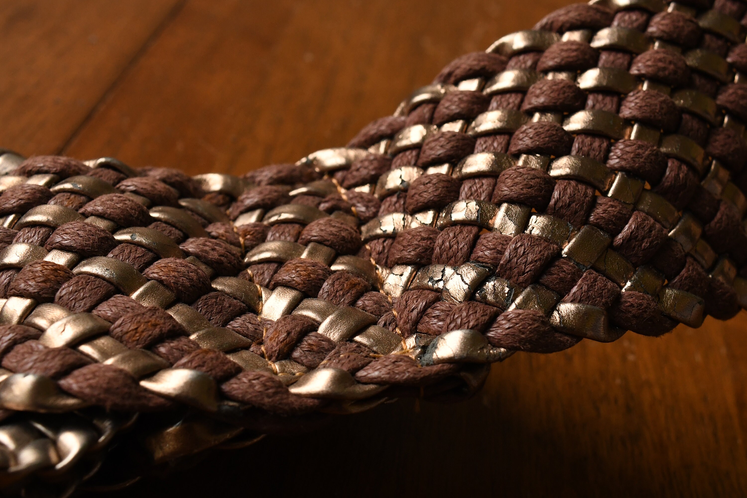 Vintage Woven Cinch Belt ~ Brown and Metallic Gold ~ One Size ~ 1980's ...