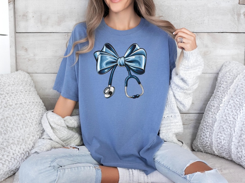 Nurse Bow Stethoscope DTF Heat Transfer: Medical Design - Etsy