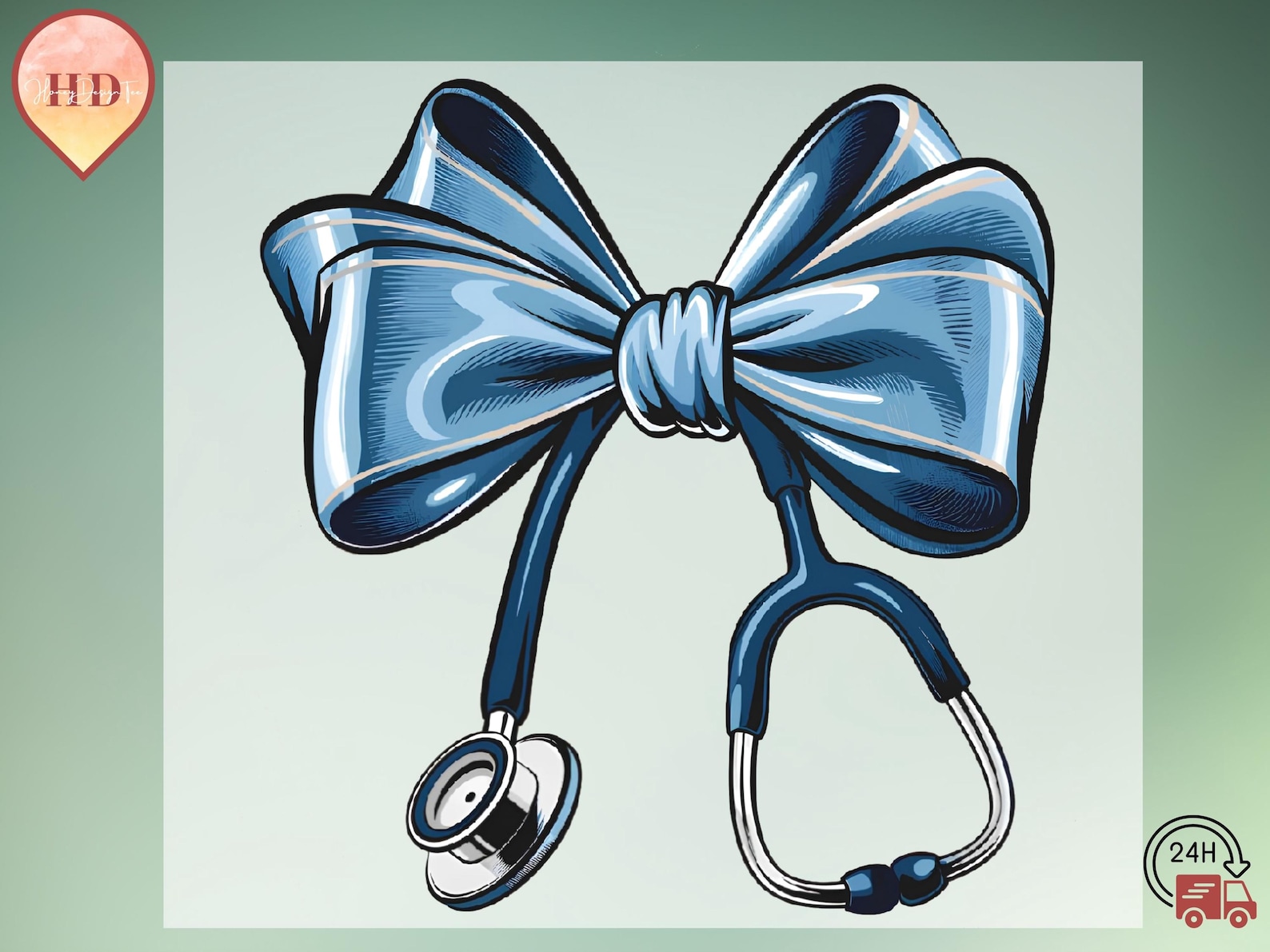 Nurse Bow Stethoscope DTF Heat Transfer: Medical Design - Etsy